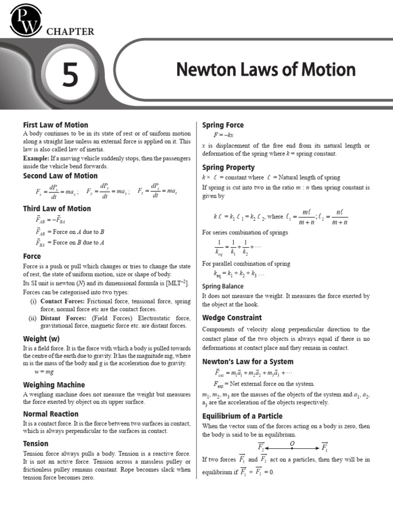 Newton's Laws of Motion Explained | PDF | Force | Tension (Physics)