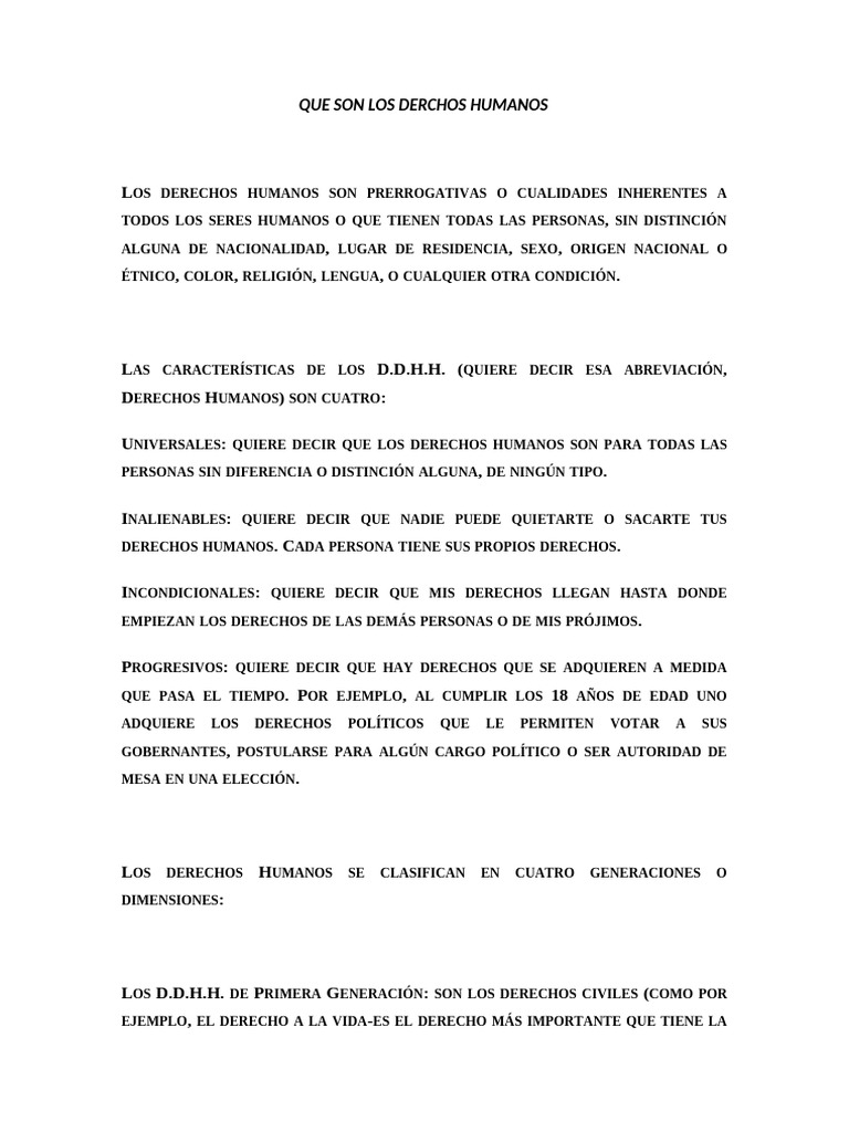 Que Son Los Derchos Humanos | PDF | Derechos humanos | Esclavitud