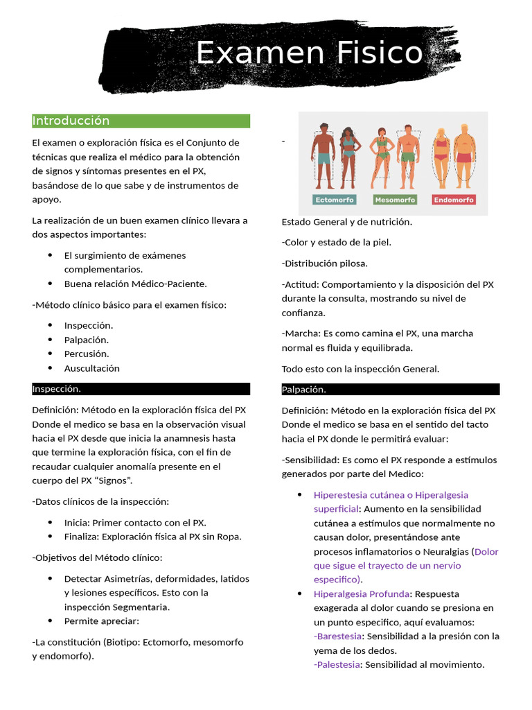 Técnicas de Examen Físico Médico | PDF | Examen físico | Medicina