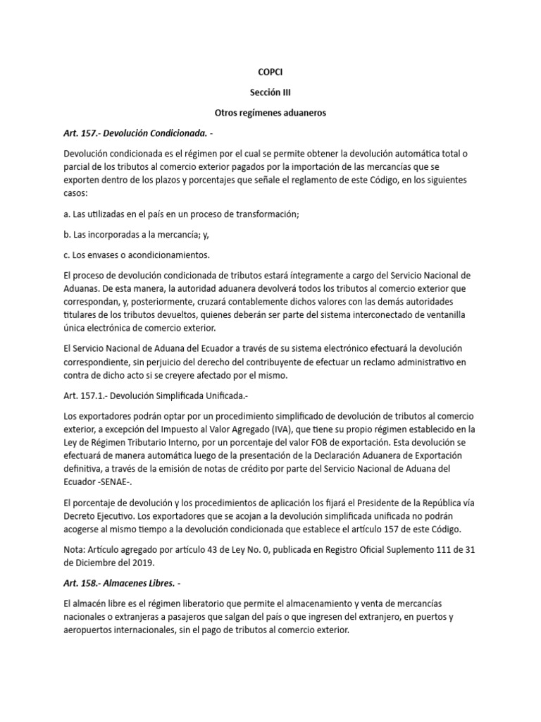 Regimenes Copci y Reglamento | PDF | aduana | El comercio internacional