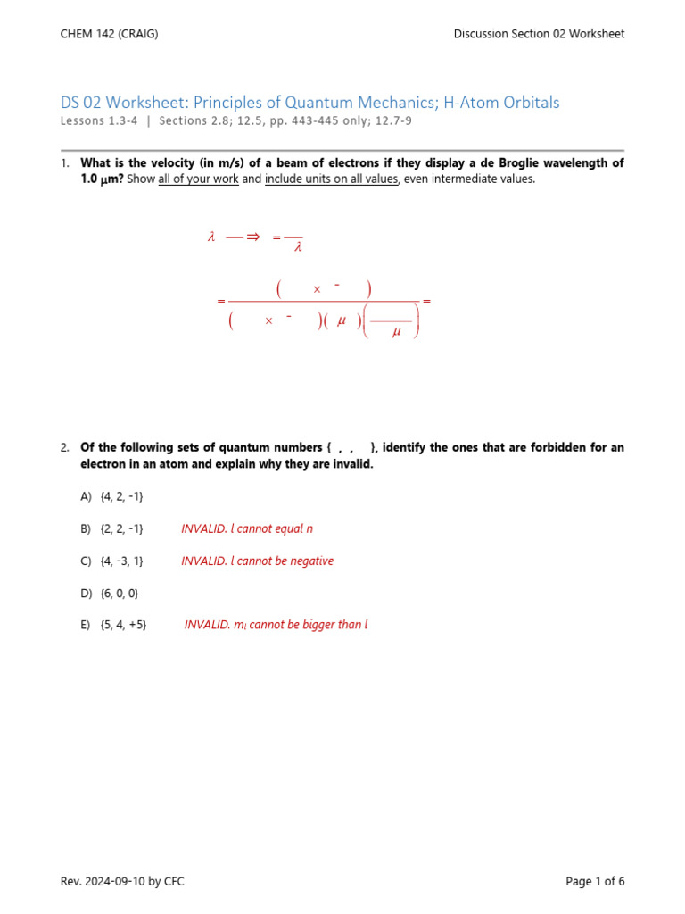 Au24 142 Ds02(Key) Qm&Orbitals | PDF | Electron | Atomic Orbital
