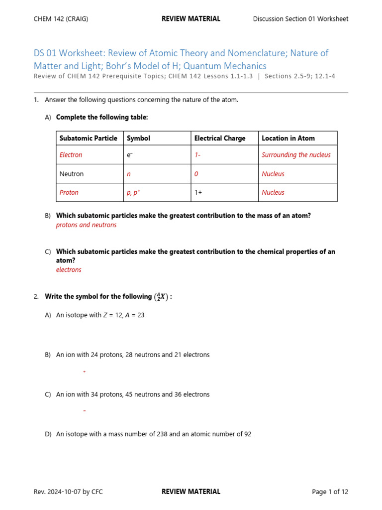 Au24 142 DS01(KEY) AtomicThyNamingLightMatterBohrModel CORR | PDF | Ion | Nitrogen