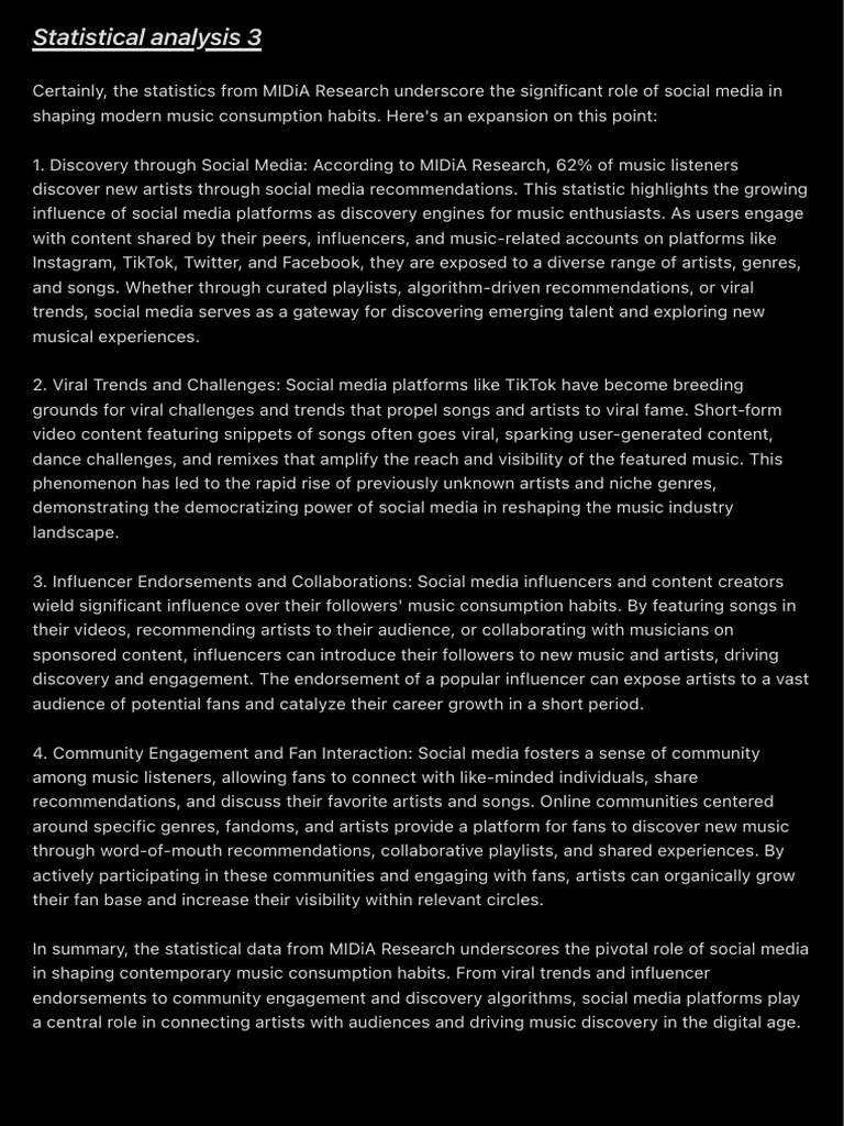 Statistical analysis 3 | PDF | Popular Culture & Media Studies | Social Media