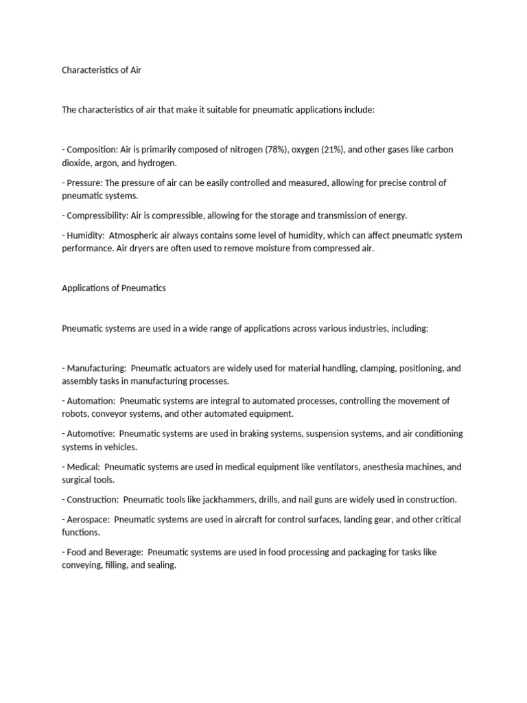 Characteristics of Air | PDF | Atmosphere Of Earth | Pneumatics