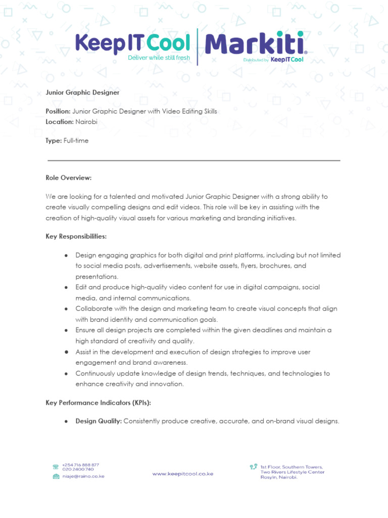 Junior Graphic Designer - JD.docx-2 | PDF | Brand | Editing