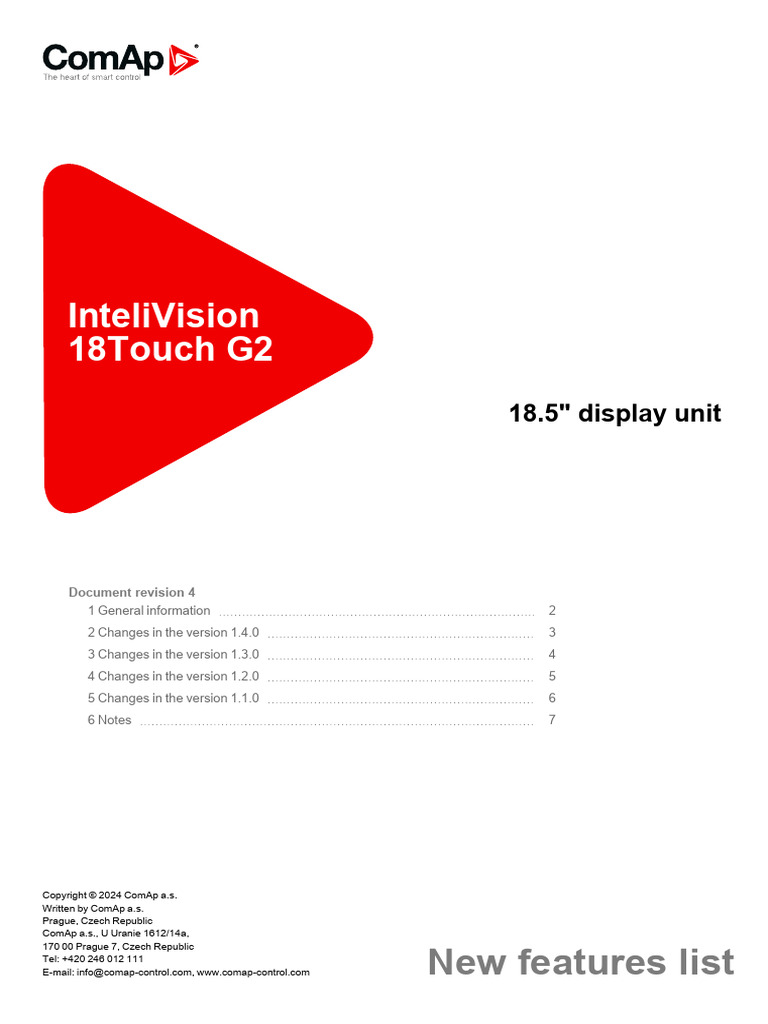 InteliVision 18Touch G2 Features Update | PDF
