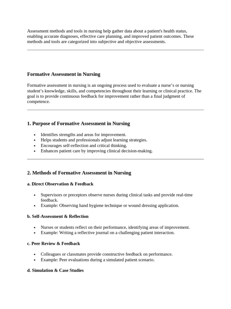 Nursing Assessment Tools Overview | PDF | Educational Assessment ...