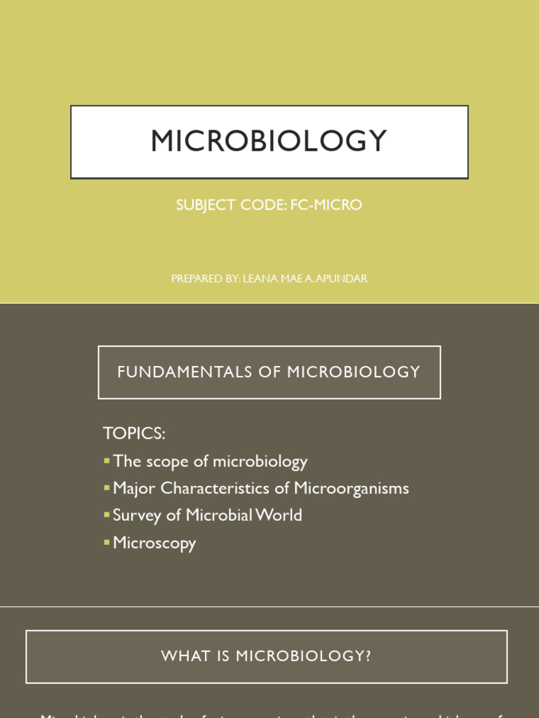Fundamentals of Microbiology Overview | PDF | Microbiology | Microorganism