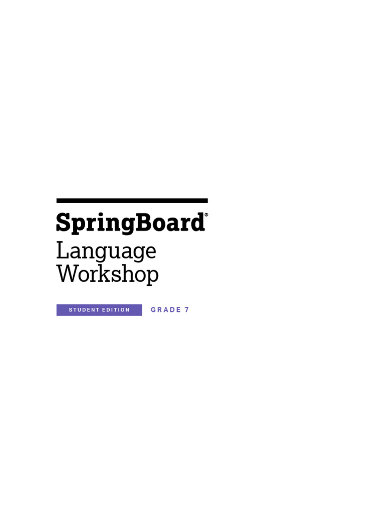 Springboard PDF 7th Grade (4) | PDF | Writing | Linguistics