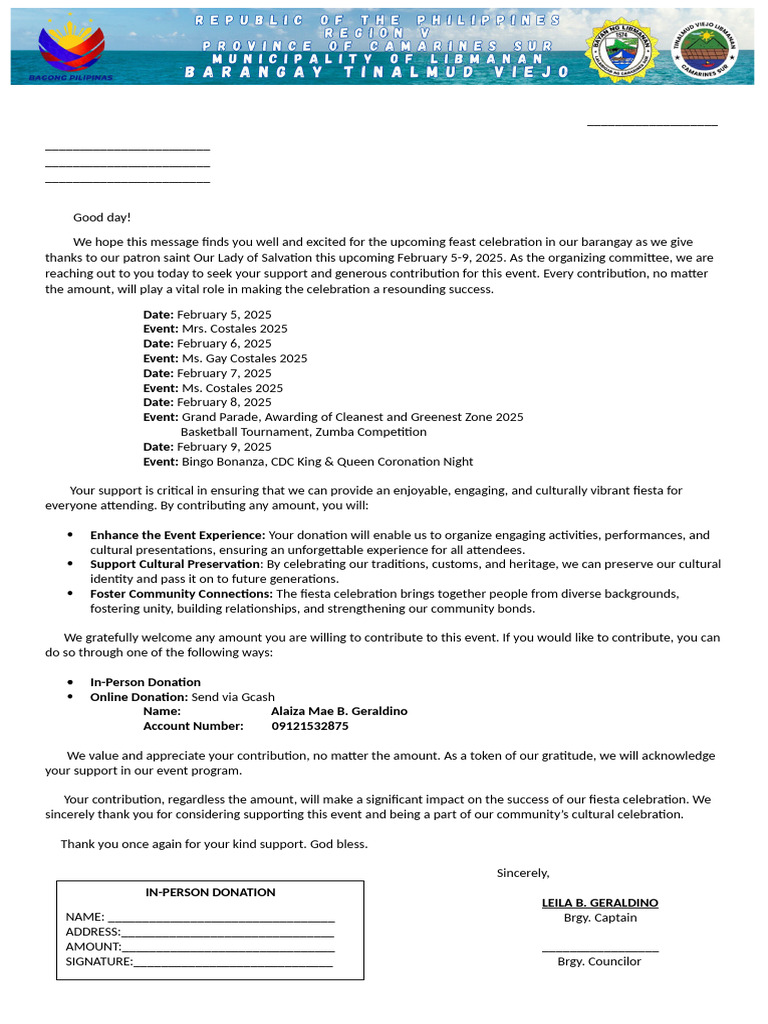 Solicitation For Fiesta | PDF