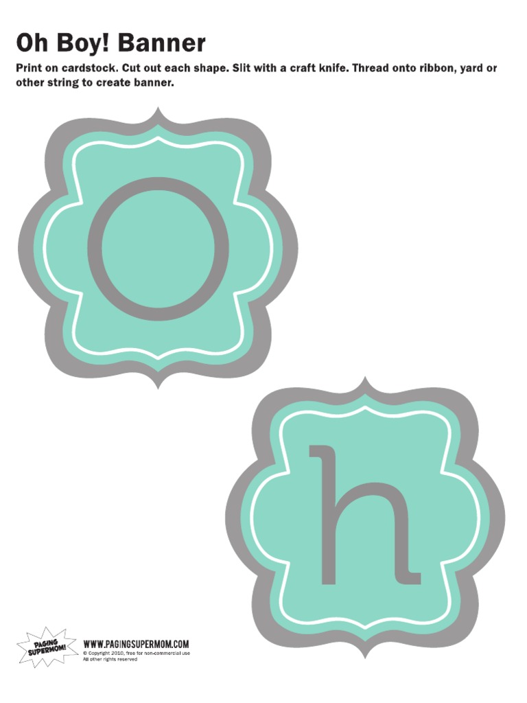 Oh Boy Banner Printable | PDF