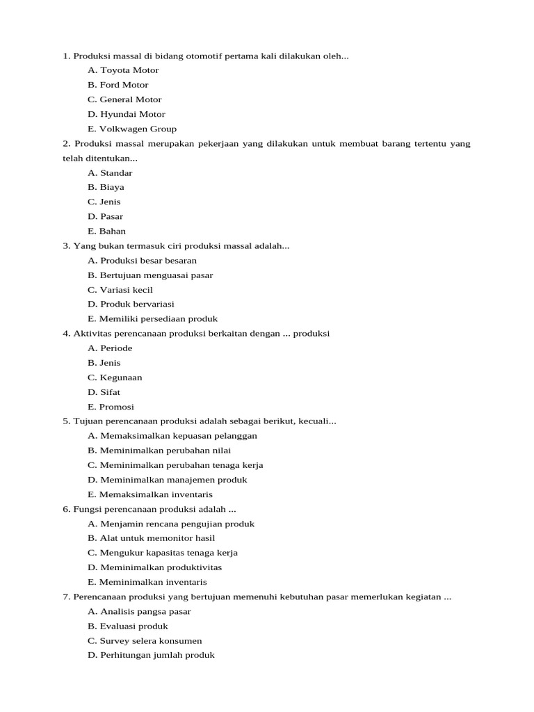 SOAL PAS PKK KELAS XII TKR SEMES 1 | PDF