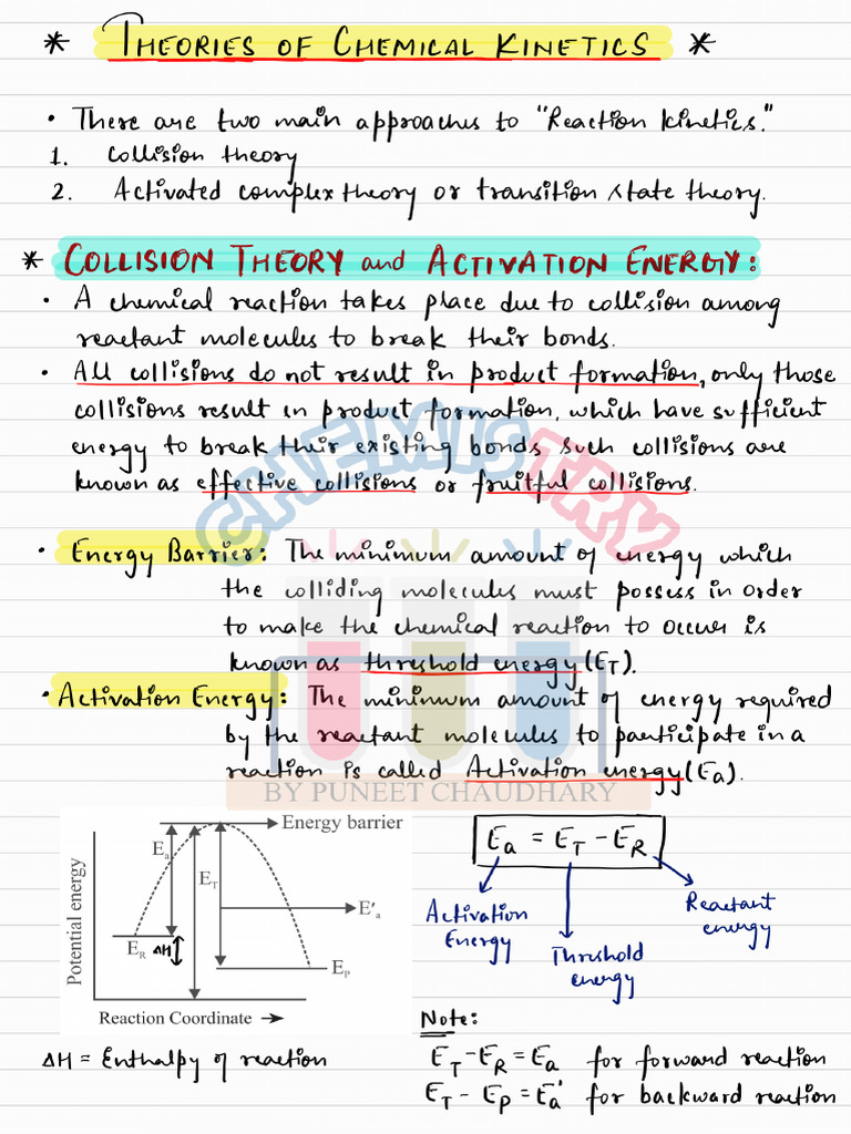 Theories of Chemical Kinetics | PDF