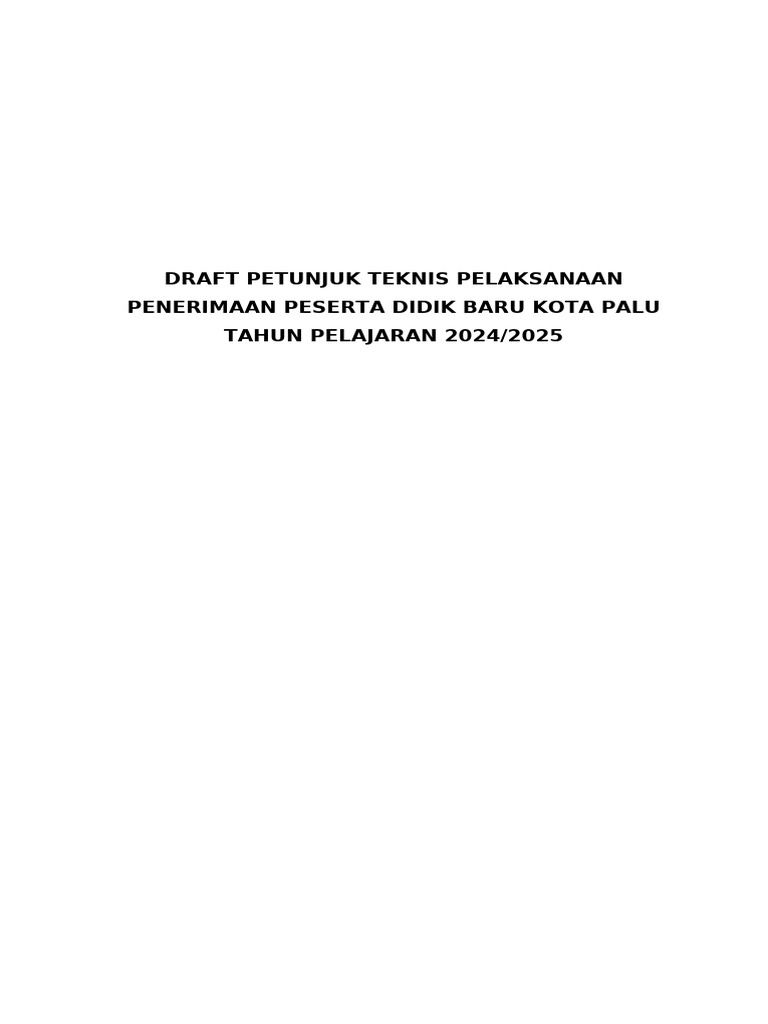 DRAFT - JUKNIS - PPDB - KOTA - PALU - TAHUN - PELAJARAN - 2024 (2) OK Edit Baru | PDF