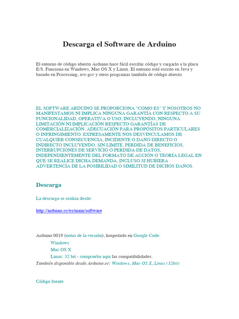 Descarga Software Arduino para PC y Mac | PDF | Arduino | Mac OS