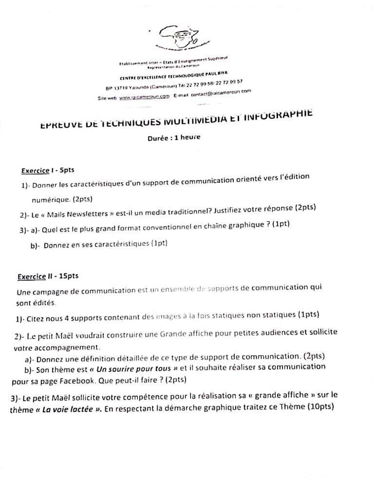 Zepythagore-IAI-Cameroun-NIVEAU III-Génie Logiciel-Techniques Multimedia Et Infographie-Normal ...