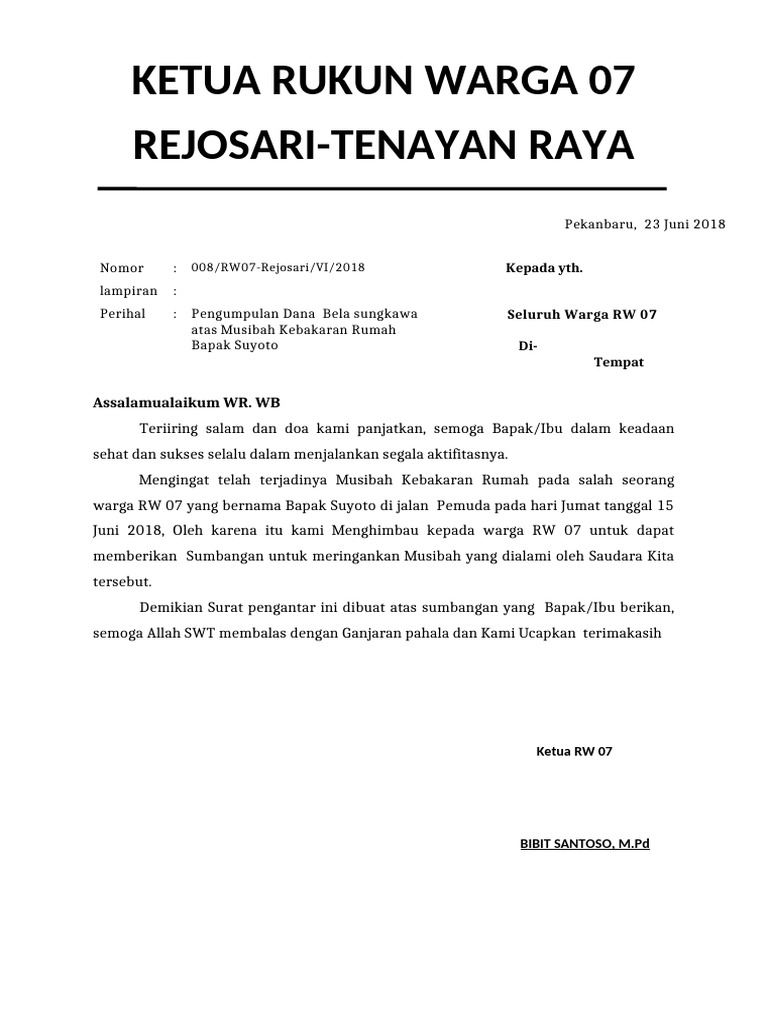 Ketua Rukun Warga 07 | PDF