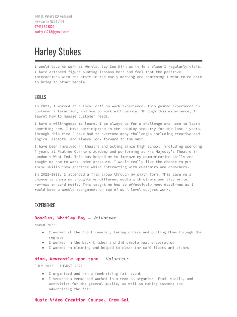 ice rink Resume | PDF | Cosplay