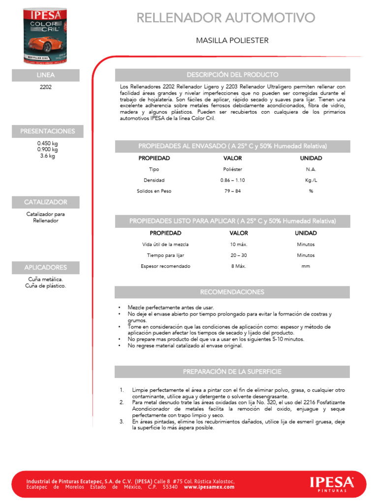 AQ-19 FT COLORCRIL-2202 IPESA - HDS | PDF | Materiales