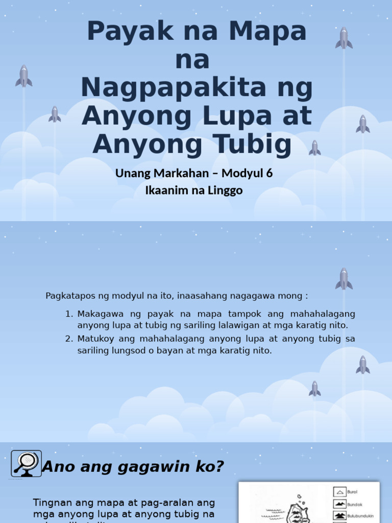 Payak Na Mapa Na Nagpapakita NG Anyong Lupa at Anyong Tubig | PDF