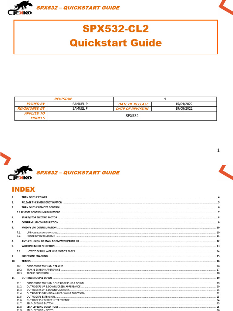 En SPX532CL2 Quickstart Guide REV4 | PDF | Crane (Machine) | Switch
