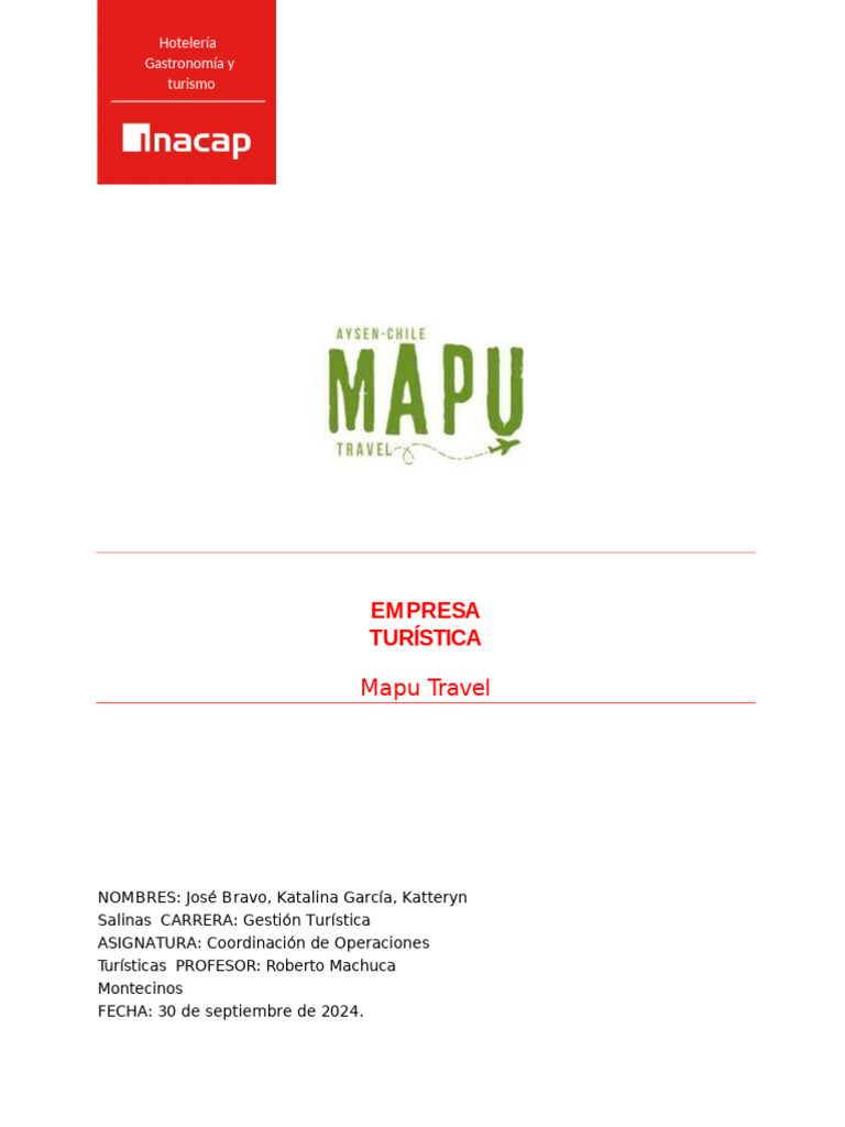 Mapu Travel | PDF | Turismo | Business
