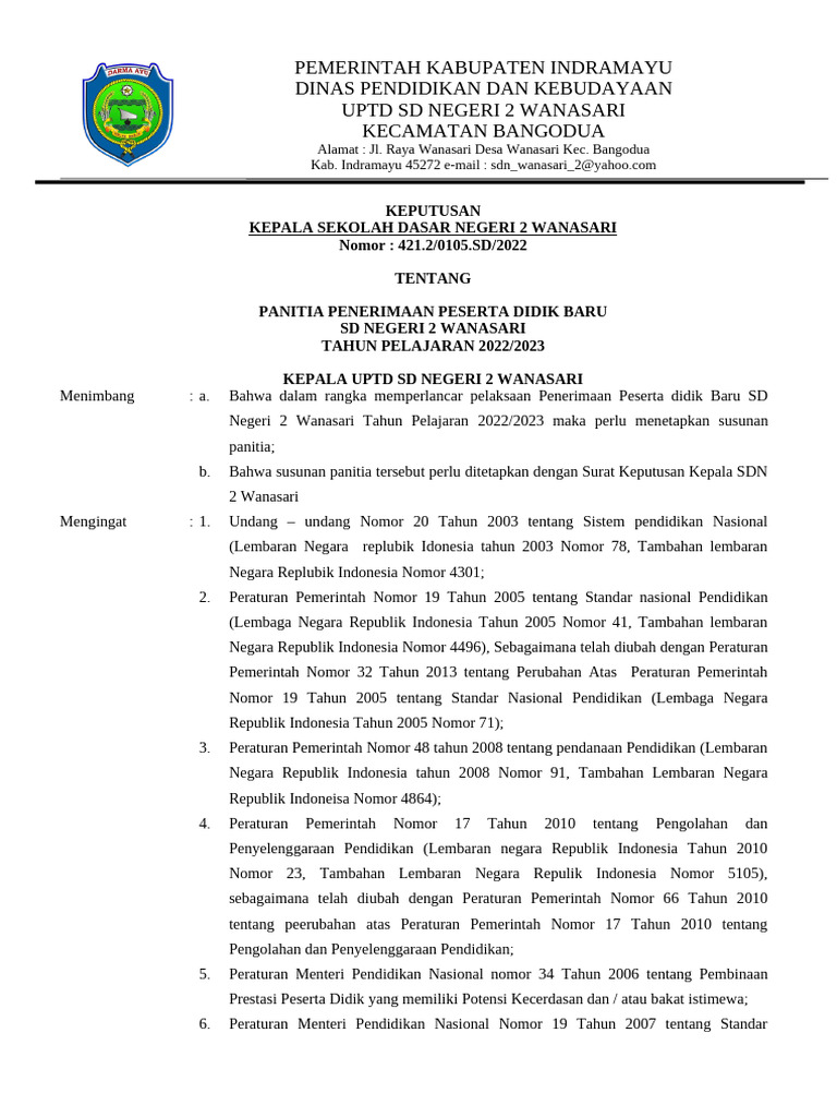 SK PPDB 2022-2023 WNS | PDF