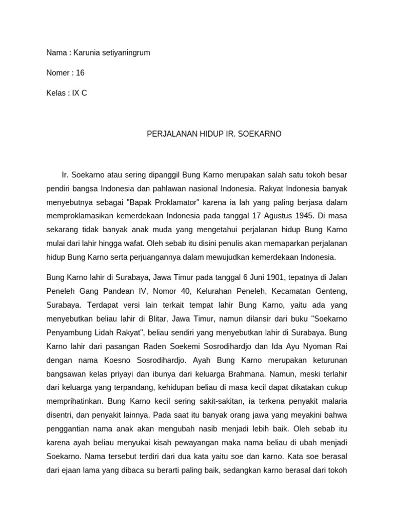 teks inspiratif tentang ir. soekarno | PDF