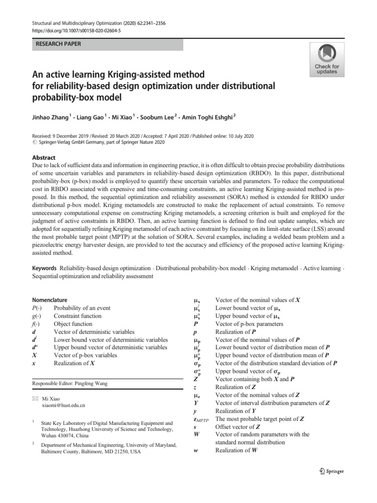An active learning Kriging-assisted method for reliability-based design optimization under ...