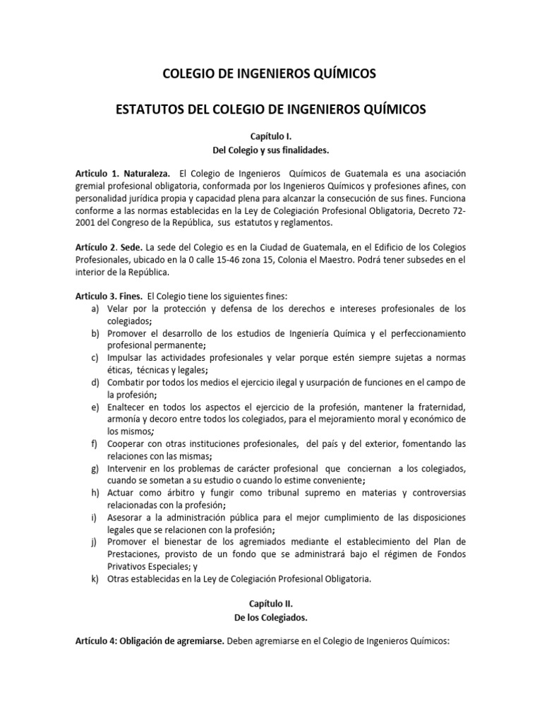 Estatutos CIQ 1 | PDF | Guatemala | Gobierno