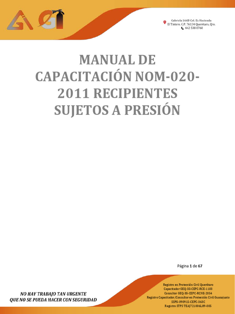 03. MANUAL NOM 020 | PDF | Presión | Gases
