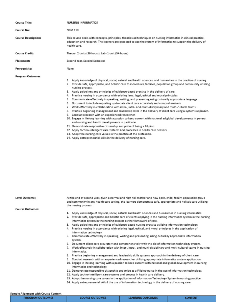 NCM 110 Nursing Informatics | PDF | Health Informatics | Computer Science