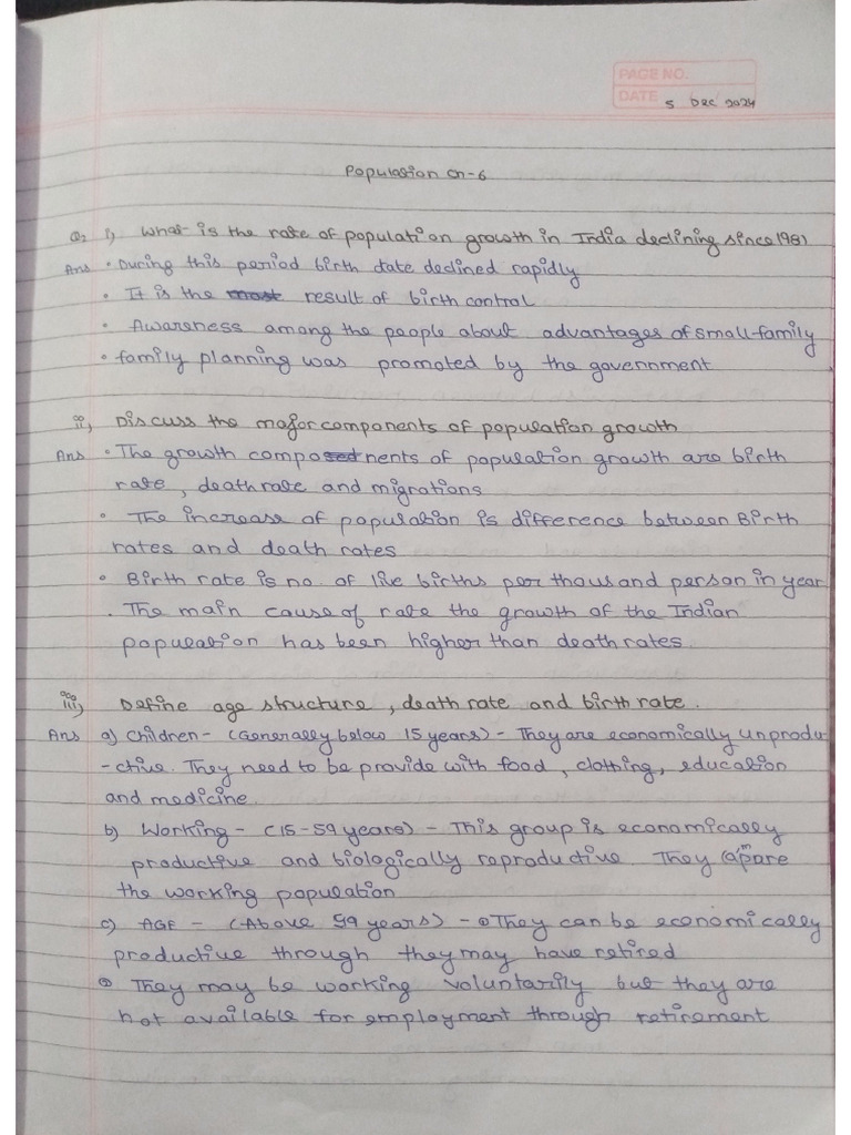Geography CH 6 Population | PDF