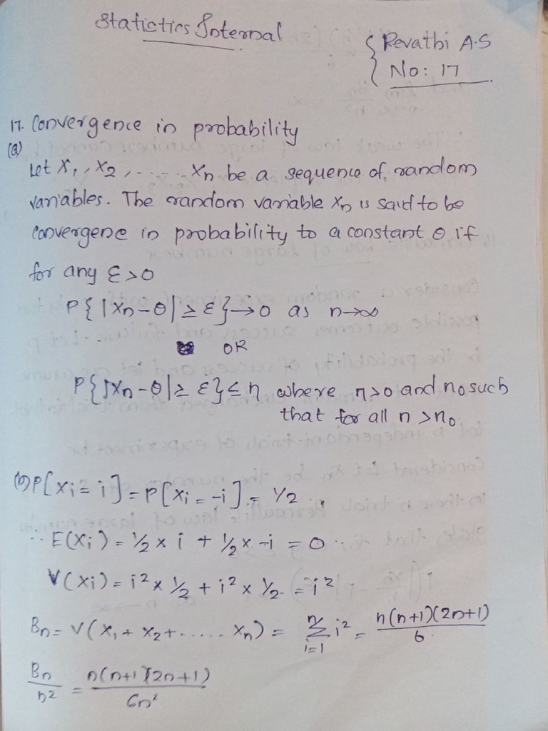 Revathi A.S S3 Stat Internal | PDF