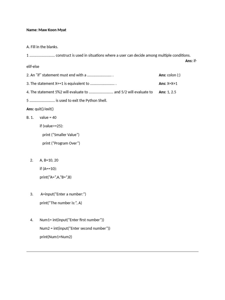 CS HW Chapter 7 (Maw Koon Myat) | PDF | Software Development | Computing