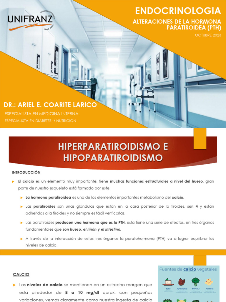 Alteraciones de La PTH 2023 | PDF | Calcio | Vitamina D