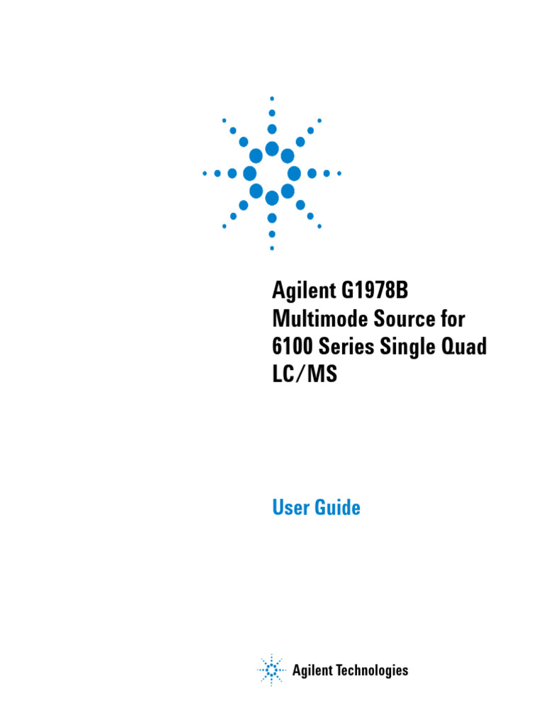 G1978 Multimode Source For 6100 Series Single Quad LC-MS User Guide PDF | PDF | Liquid ...