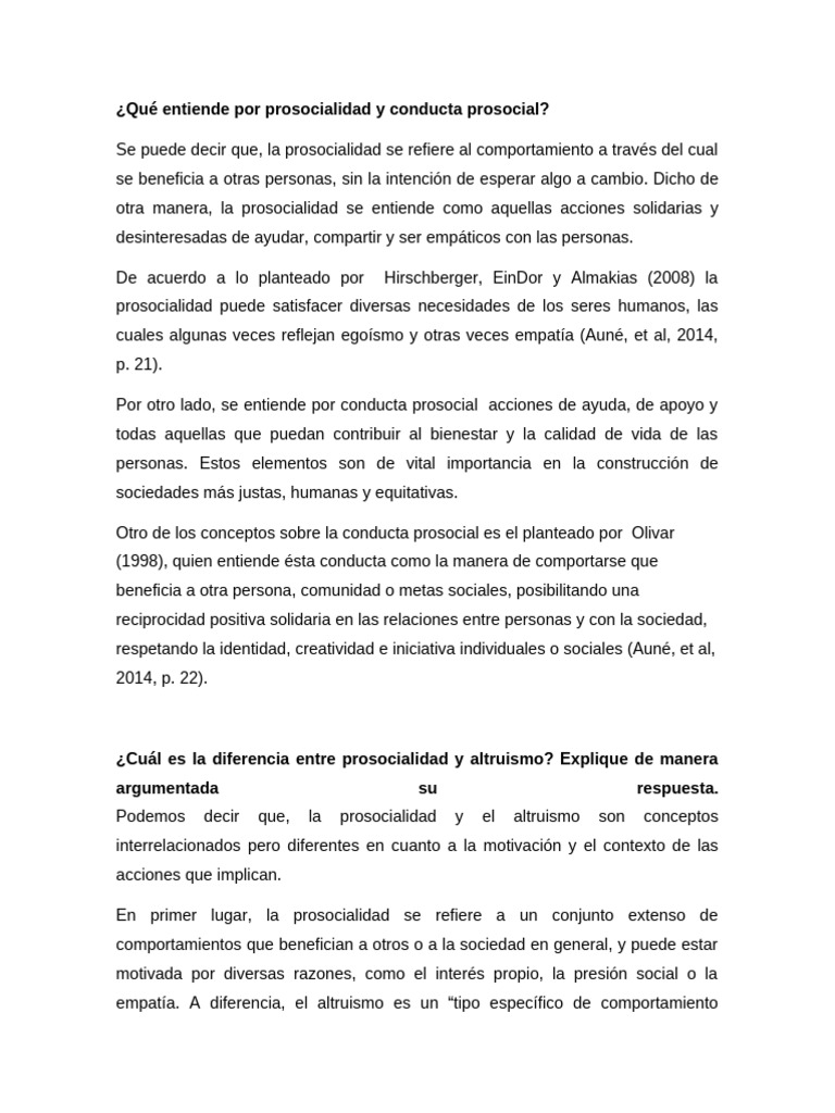 Diferencias entre Prosocialidad y Altruismo | PDF | Altruismo ...