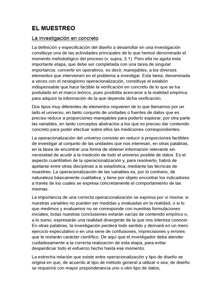 El Muestreo | PDF | Muestreo (Estadísticas) | Probabilidad