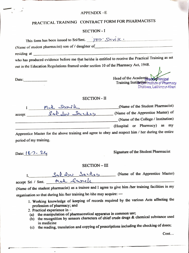 Hospital Traning Certificate | PDF | Pharmacy | Medicine