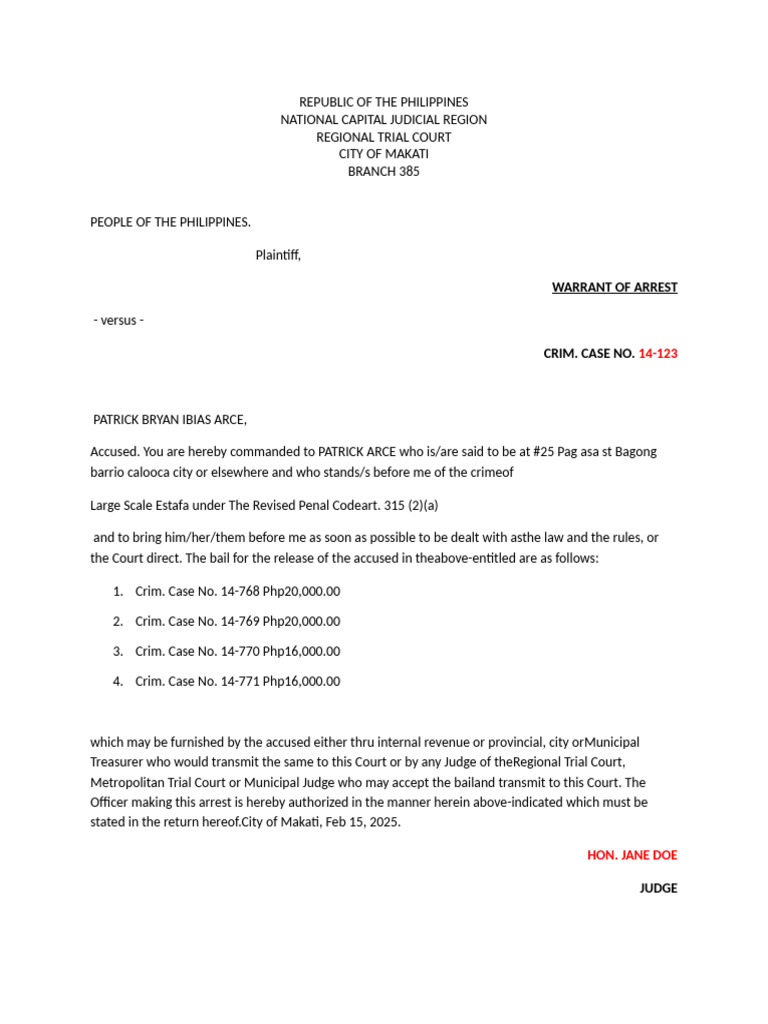 Document - RTF Warrant | PDF