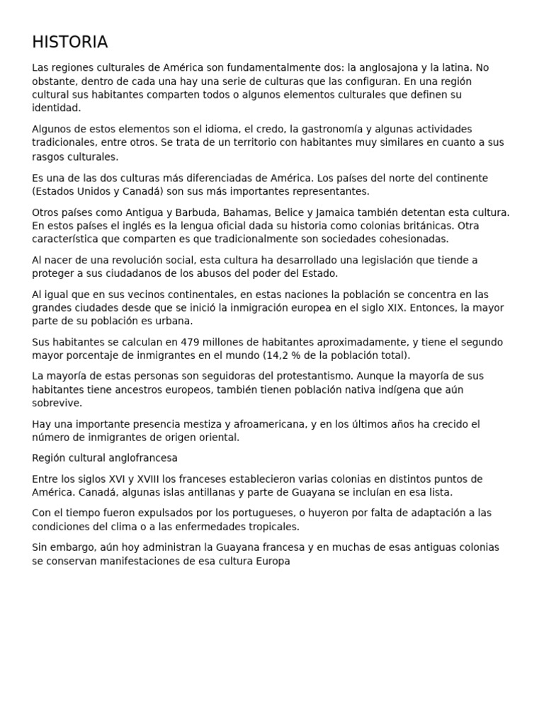 Cultura Anglosajona en América | PDF