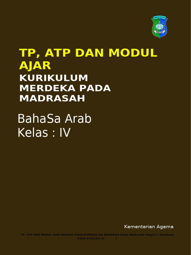 Atp Dan Modul Ajar Bahasa Arab Kelas 4 Fix | PDF