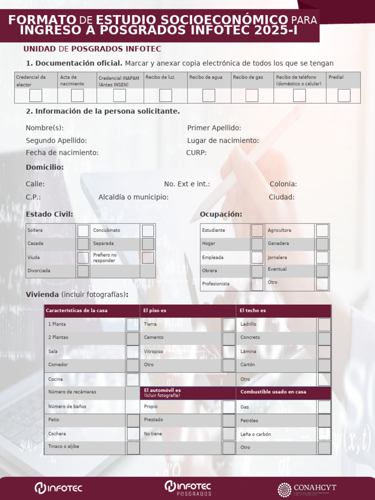 Estudio Socioeconomico Infotec | PDF