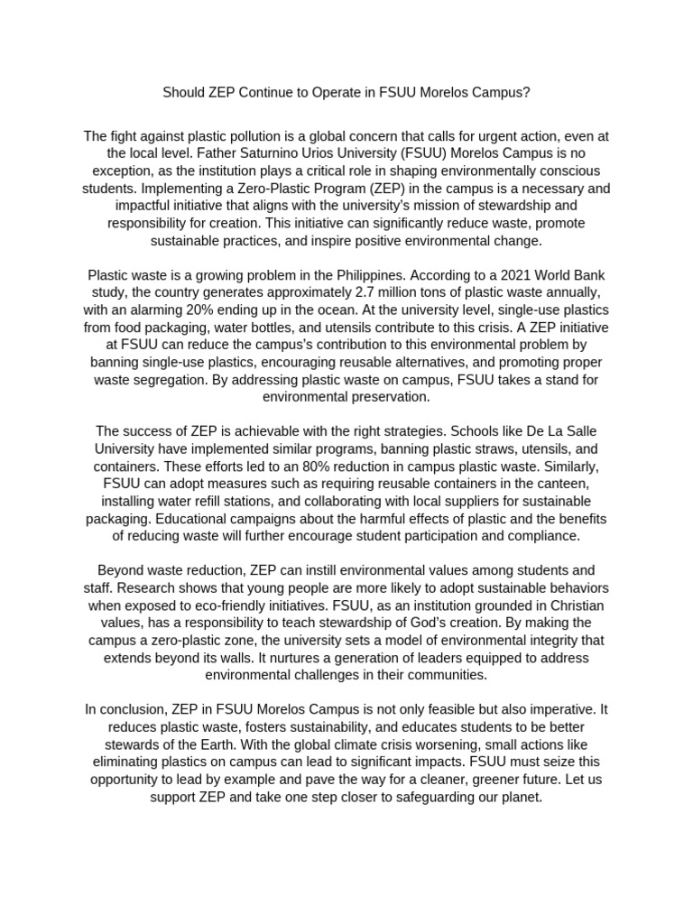 Should-ZEP-Continue-to-Operate-in-FSUU-Morelos-Campus | PDF ...