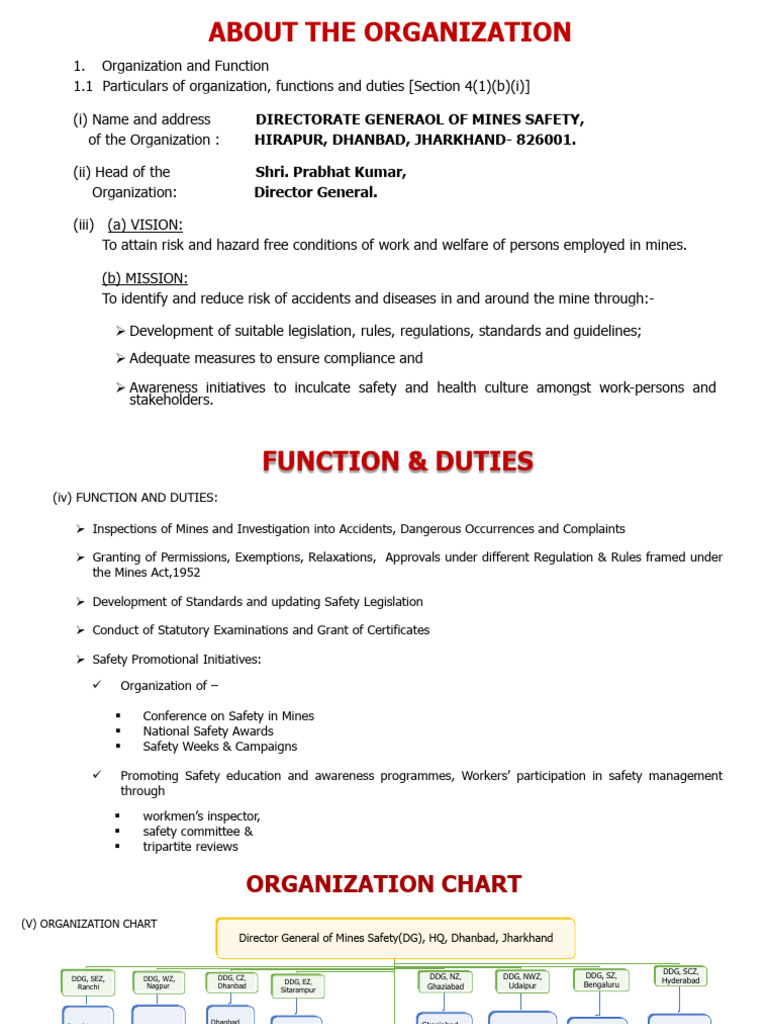 Directorate General of Mines Safety Overview | PDF | Safety | Social Policy
