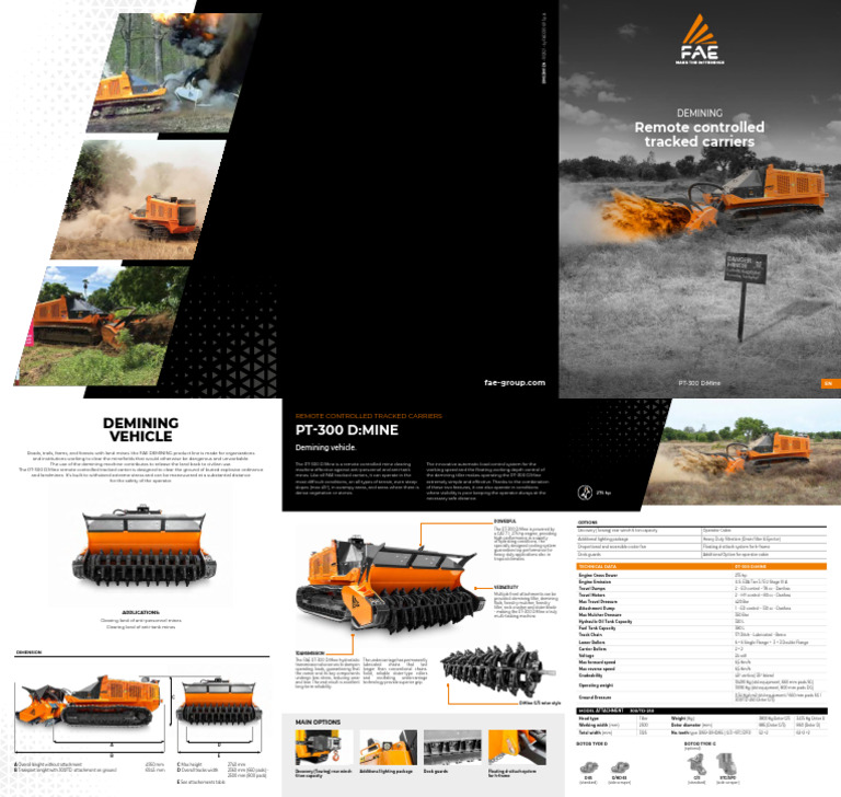 Remote Controlled Demining Vehicle PT-300 D:Mine | PDF | Land Mine ...
