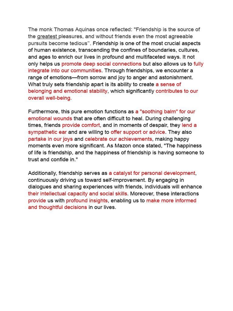 Presentation About Friendship | PDF