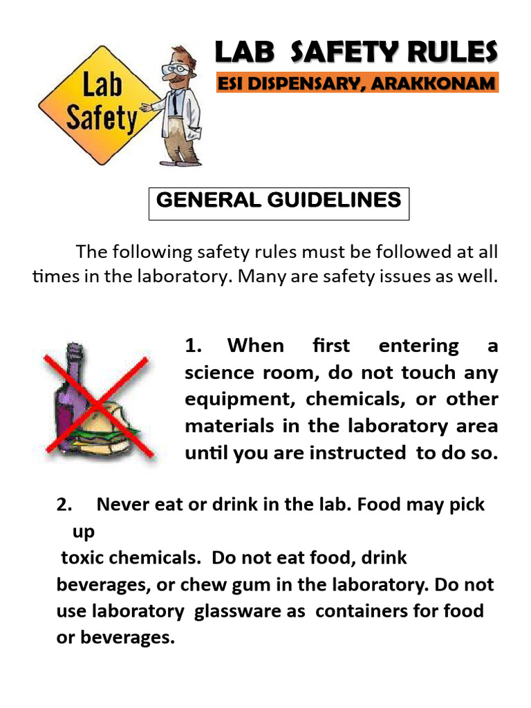 Lab Safety Rules | PDF | Laboratories