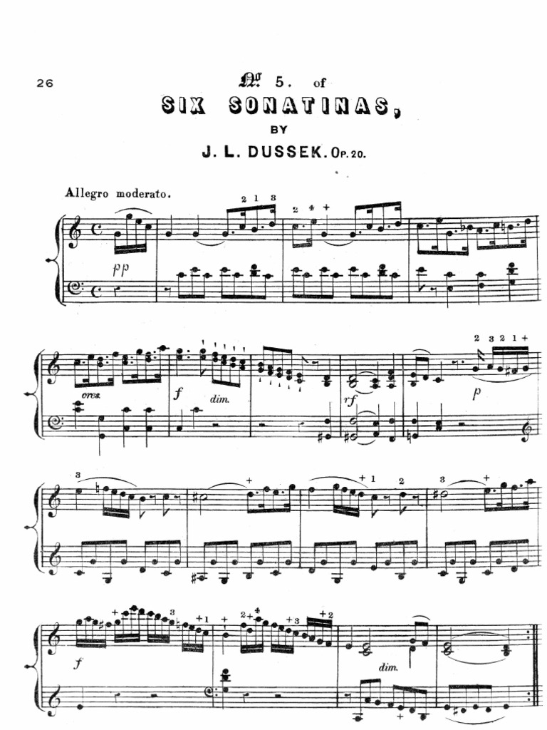 A3 - Dussek Sonatina 1st MVT Op19 No6 | PDF